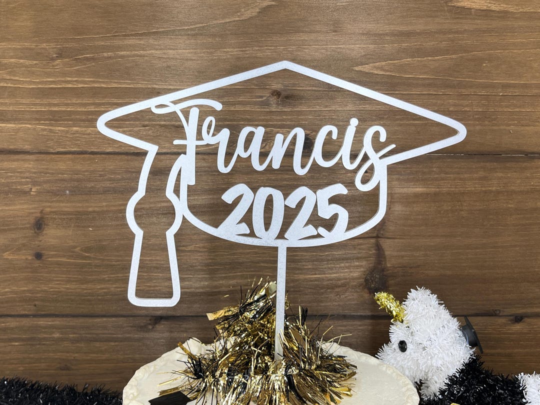 Graduation Cap Cake Topper, Personalized Name Cake Charm, Grad Party ...