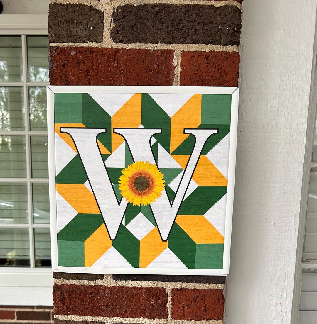 Custom Barn Quilt. Family Monogram Initial on 20 Year Heavy Duty ...