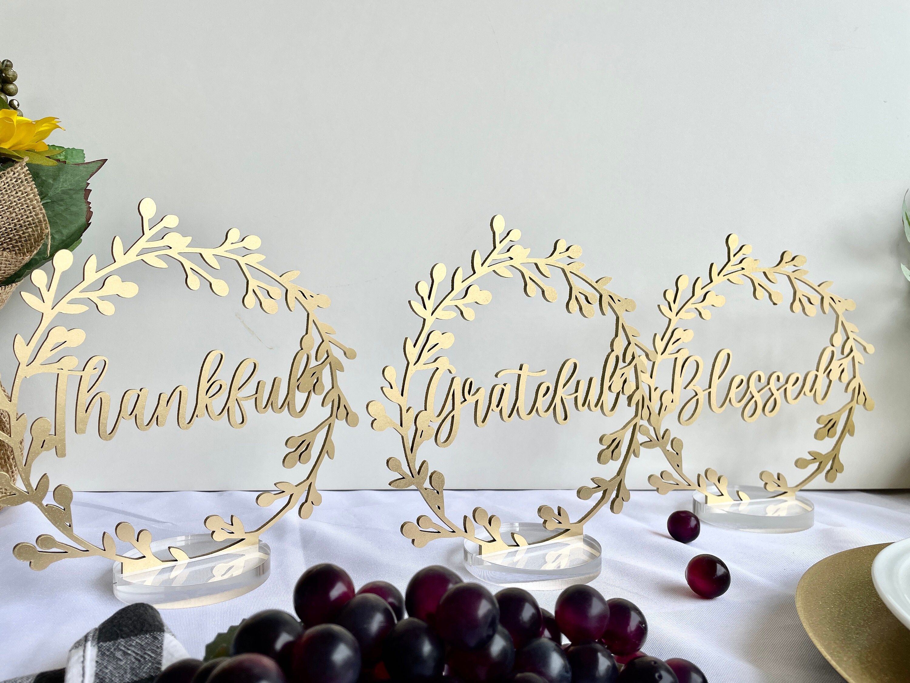 Holiday Hosting Table Centerpiece Grateful Thankful Blessed Easter ...