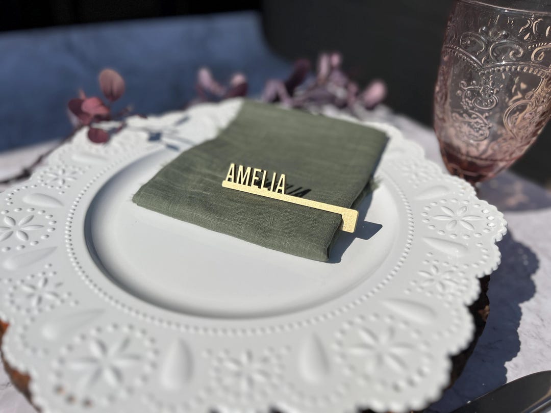 Napkin Name Tags, Wedding Place Cards, Dinner Setting, Honor Each Guest ...