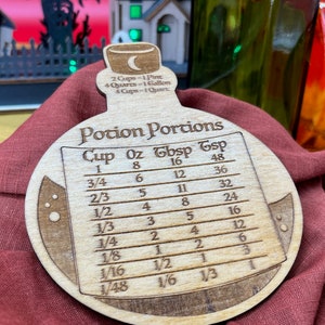 Potion Bottle Magnet Halloween Gift, Conversion Chart Fridge Magnet ...