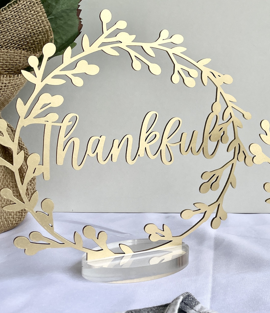 Holiday Hosting Table Centerpiece Grateful Thankful Blessed Easter ...