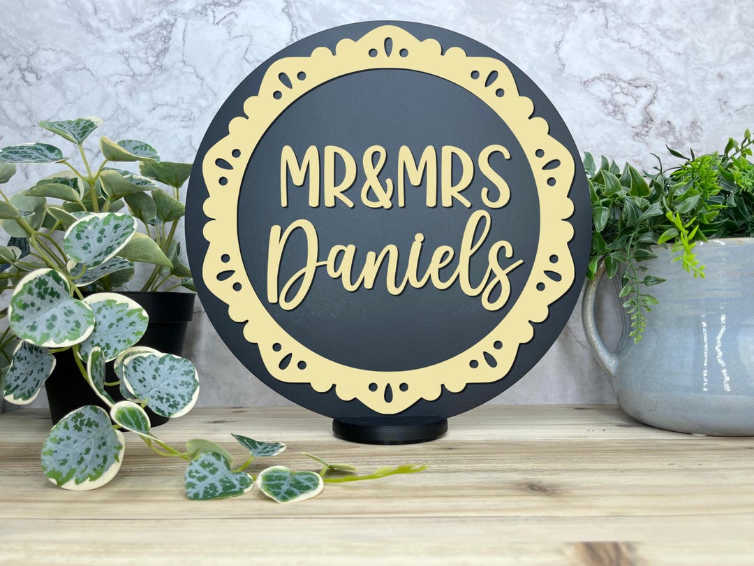 Mr and Mrs Gold Centerpiece Wedding Party. Any Names. Luxury Decor ...