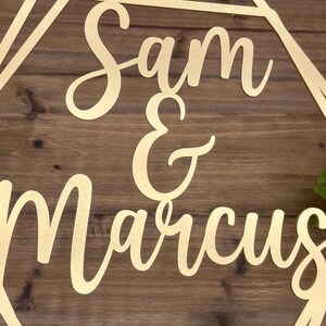 Engagement Couples Initials, Double Hexagon Table Decor Centerpiece ...