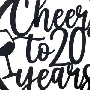 Cheers to 20 Years Centerpiece Anniversary Table Sign. Sturdy Wood Not ...