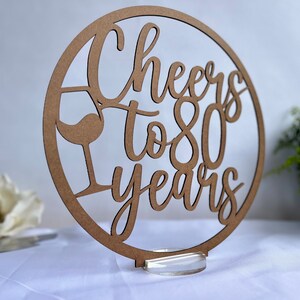 60th Birthday Table Sign Centerpiece Acrylic - Not Cardboard ...