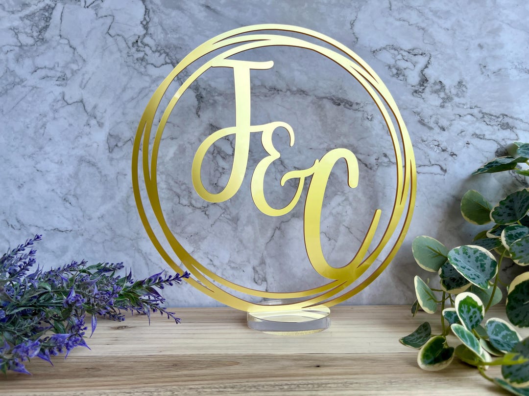 Engagement Party Centerpiece Sign. Couples Initials. Sturdy Lifetime ...
