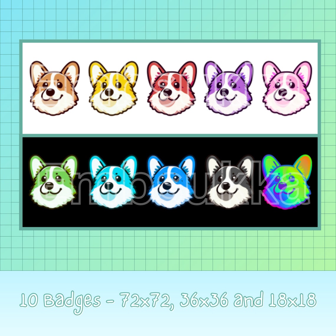 Corgi Twitch Badges / Stream Bit Badges / Kawaii Cute Twitch Graphics ...