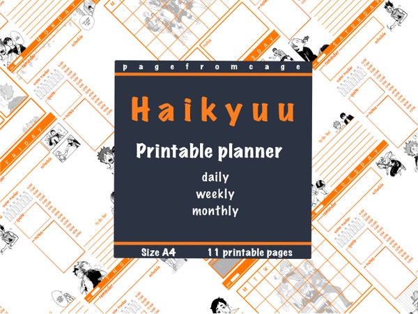 Hailyuu Planner Printable Pdf Digital Download Anime Planner