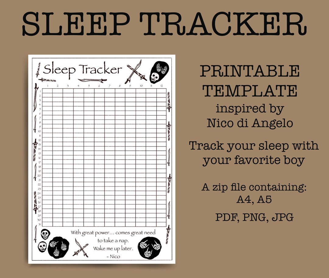 Nico Di Angelo Sleep Tracker / Planner Template / Percy Jackson / Camp ...