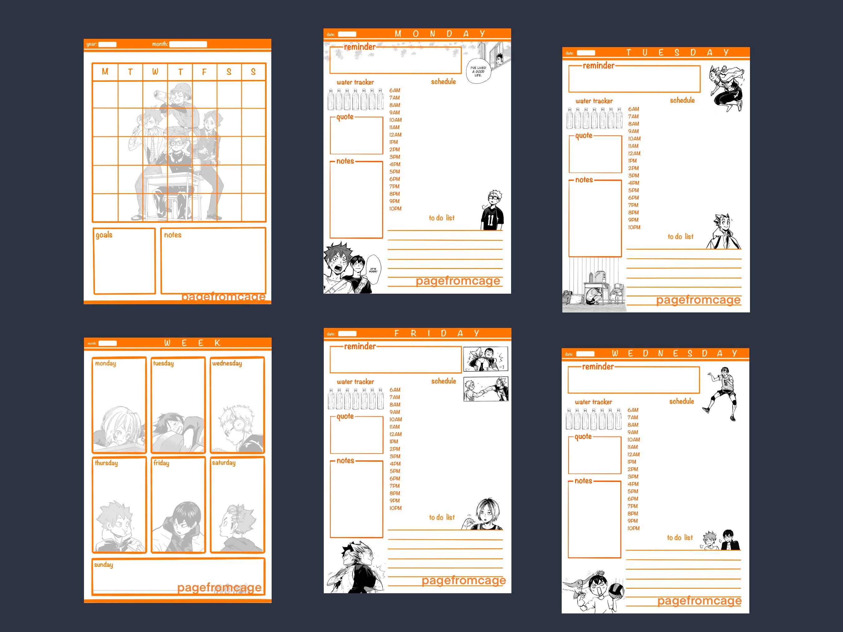 Hailyuu Planner / Printable / PDF / Digital Download / Anime Planner ...