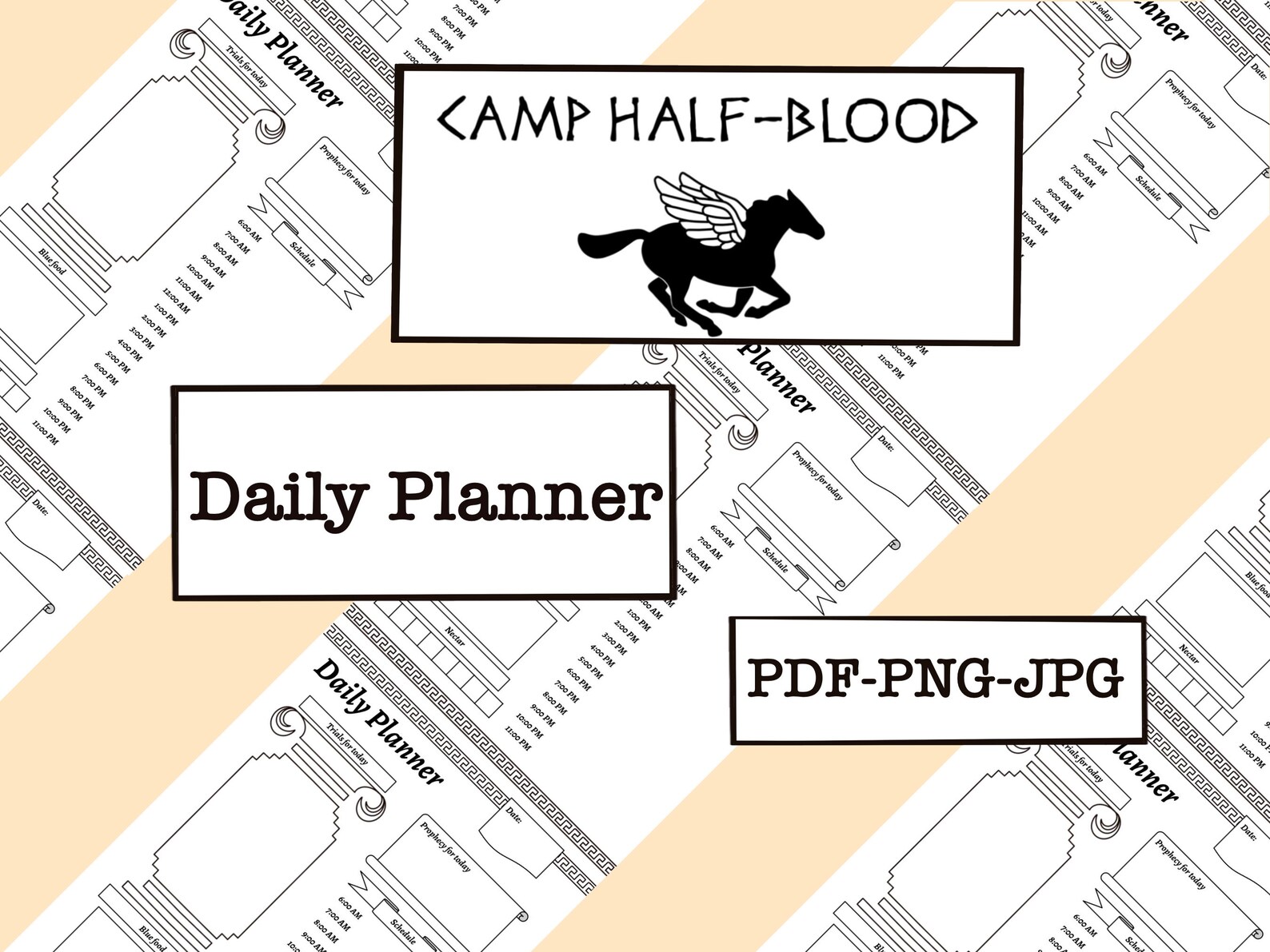 Demigod Daily Planner/ Digital Download / PDF PNG JPG A4 / Camp Half ...