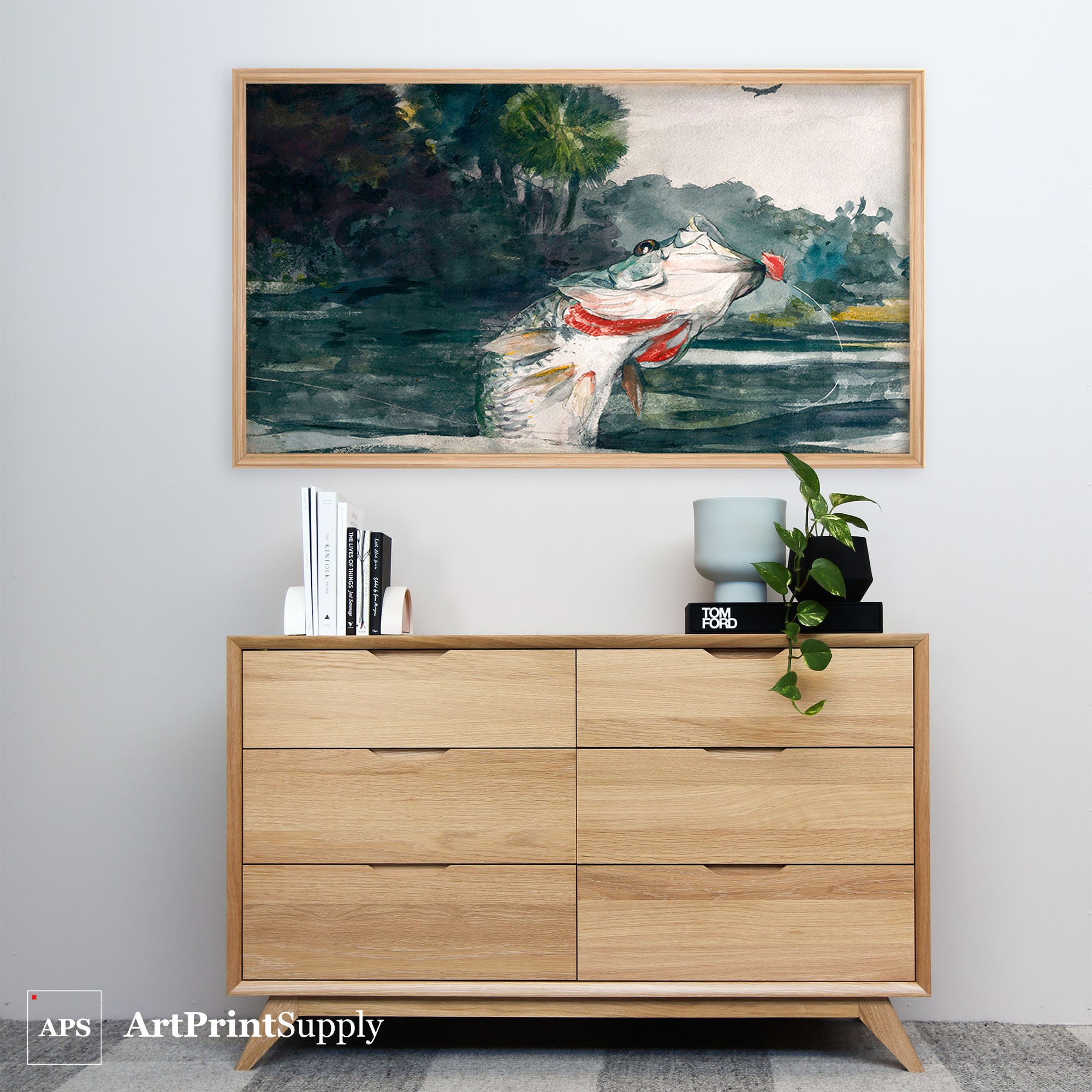 Samsung Frame TV Art Fish Painting, Black Bass Watercolor Artwork ...