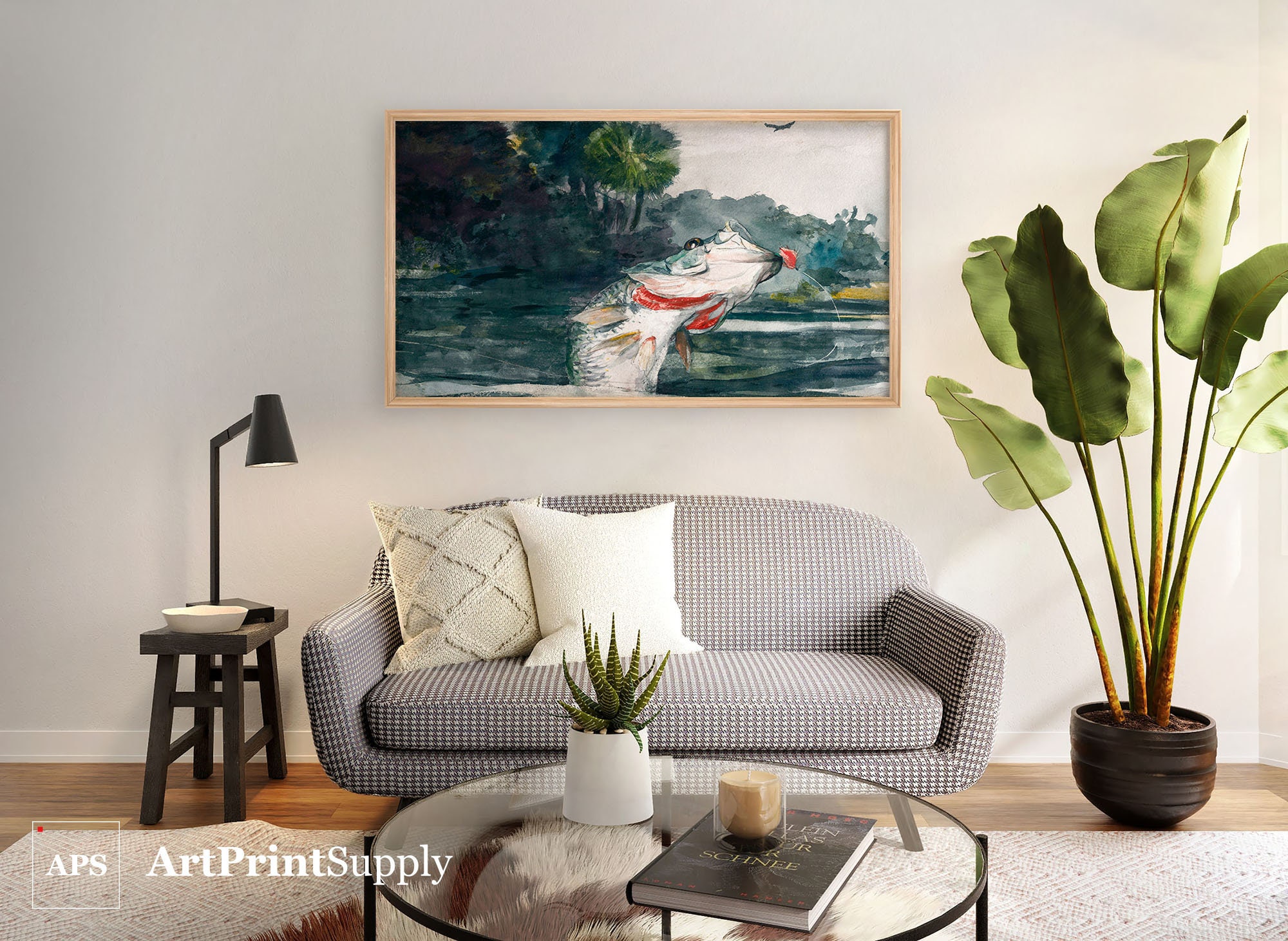 Samsung Frame TV Art Fish Painting, Black Bass Watercolor Artwork ...