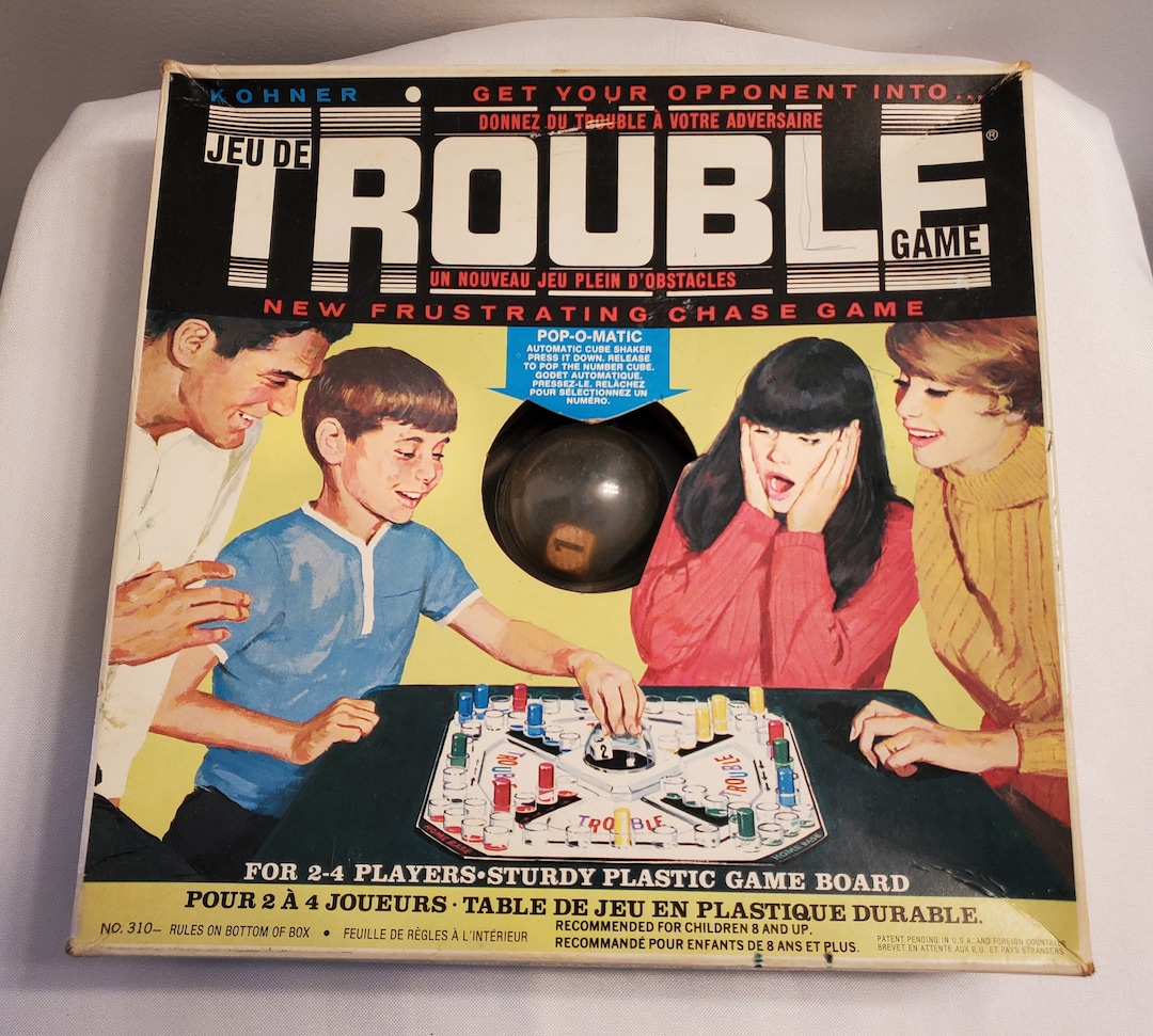 Vintage 1965 Trouble Board Game - Etsy