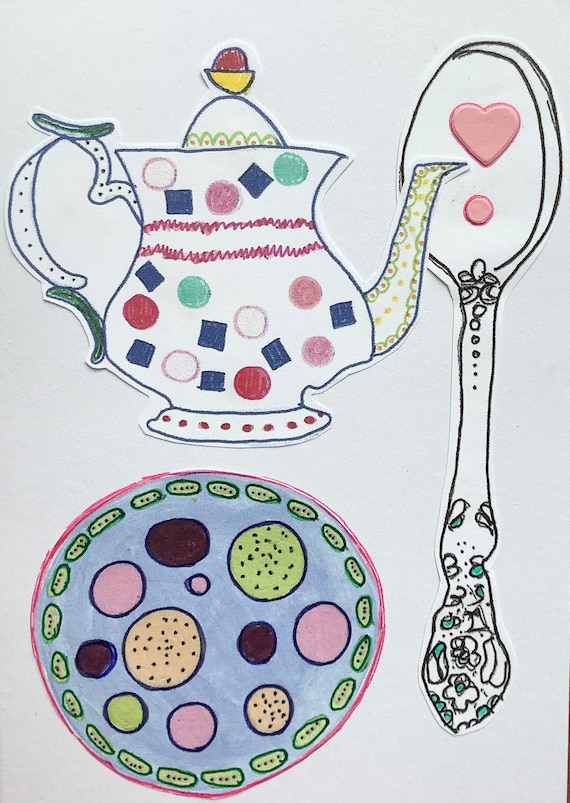Teapot Card Design | Etsy
