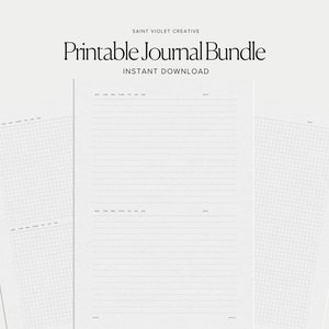 Printable Journal Pages Bundle Lined Half Lined Grid Daily Gratitude ...
