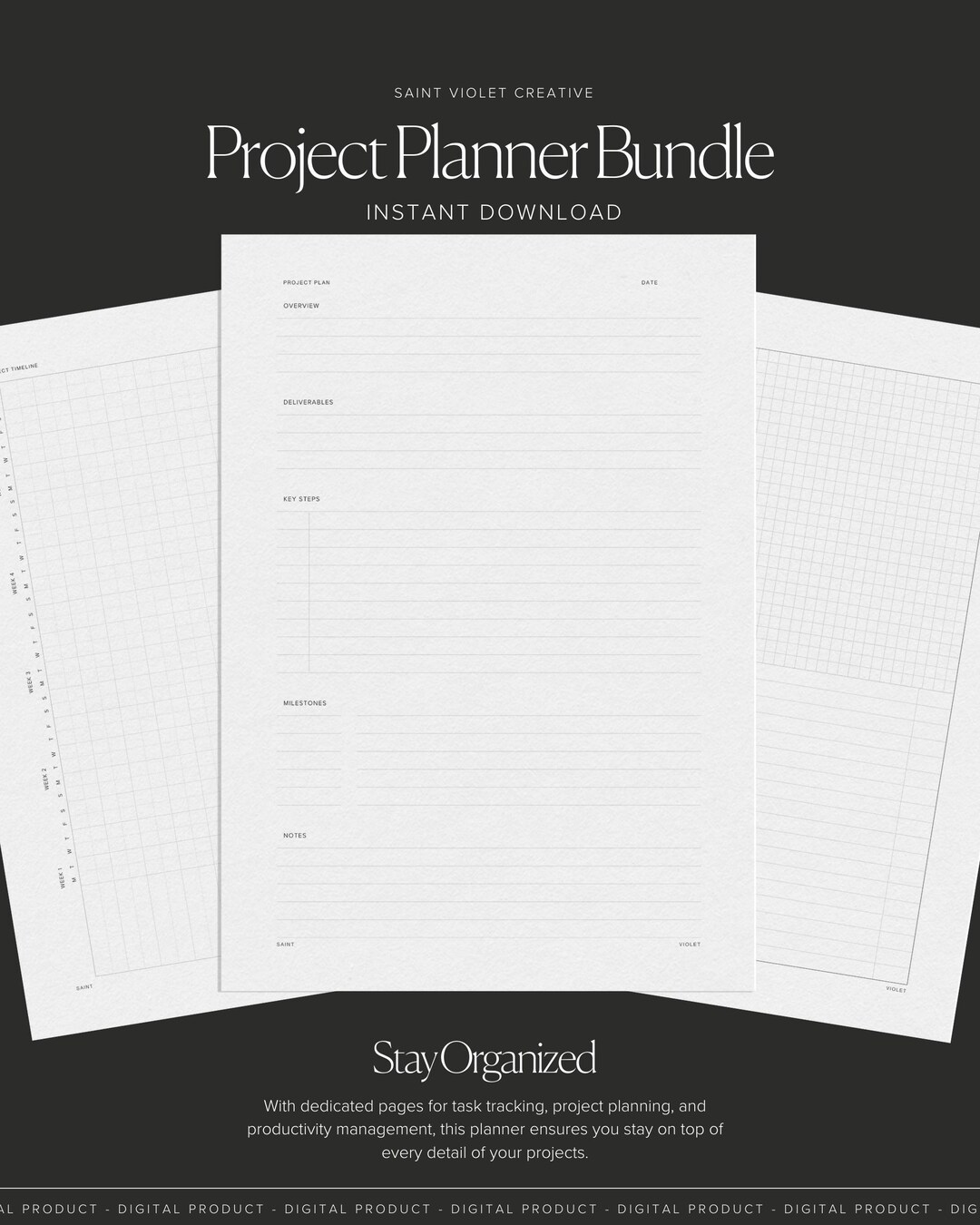 Project Planner Bundle Project Management Template Task Tracker ...