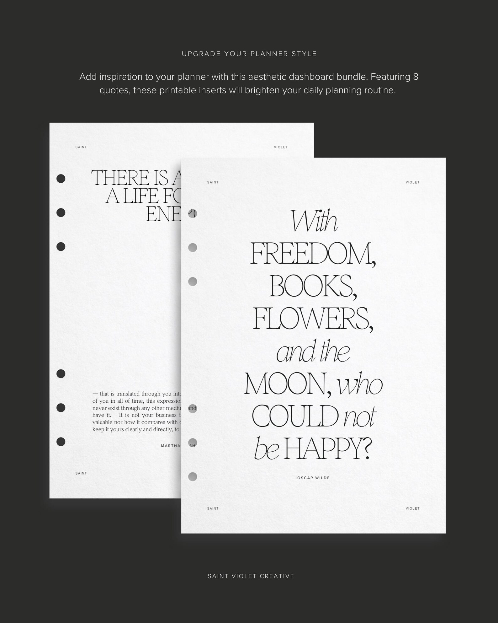 Motivational Quotes Dashboard Bundle A5 Planner Insert Printable ...