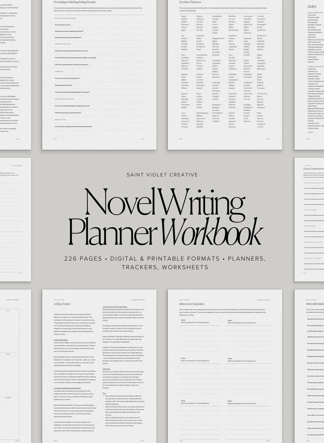 Novel Writing Digital Planner for Author Planner Plot a Novel Writer ...