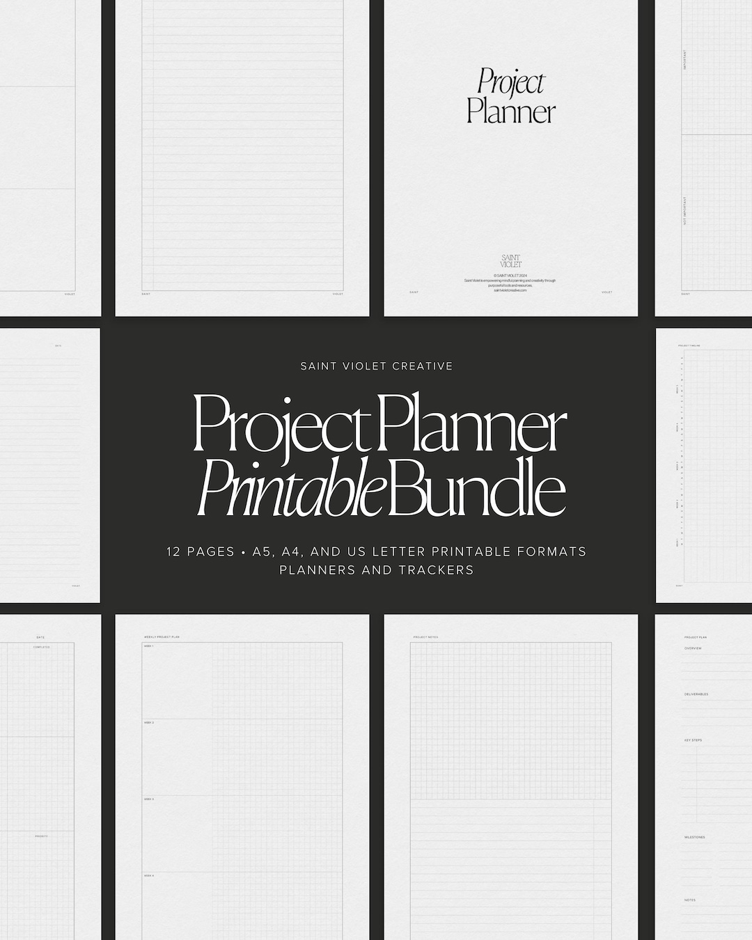 Project Planner Bundle Project Management Template Task Tracker ...