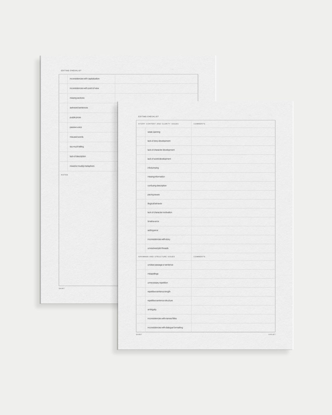 Beta Reading Checklist Planner Insert for Writers Editing Prompts ...