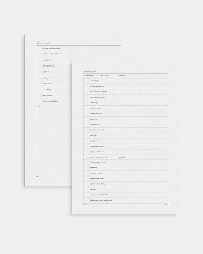 Beta Reading Checklist Planner Insert for Writers Editing Prompts ...