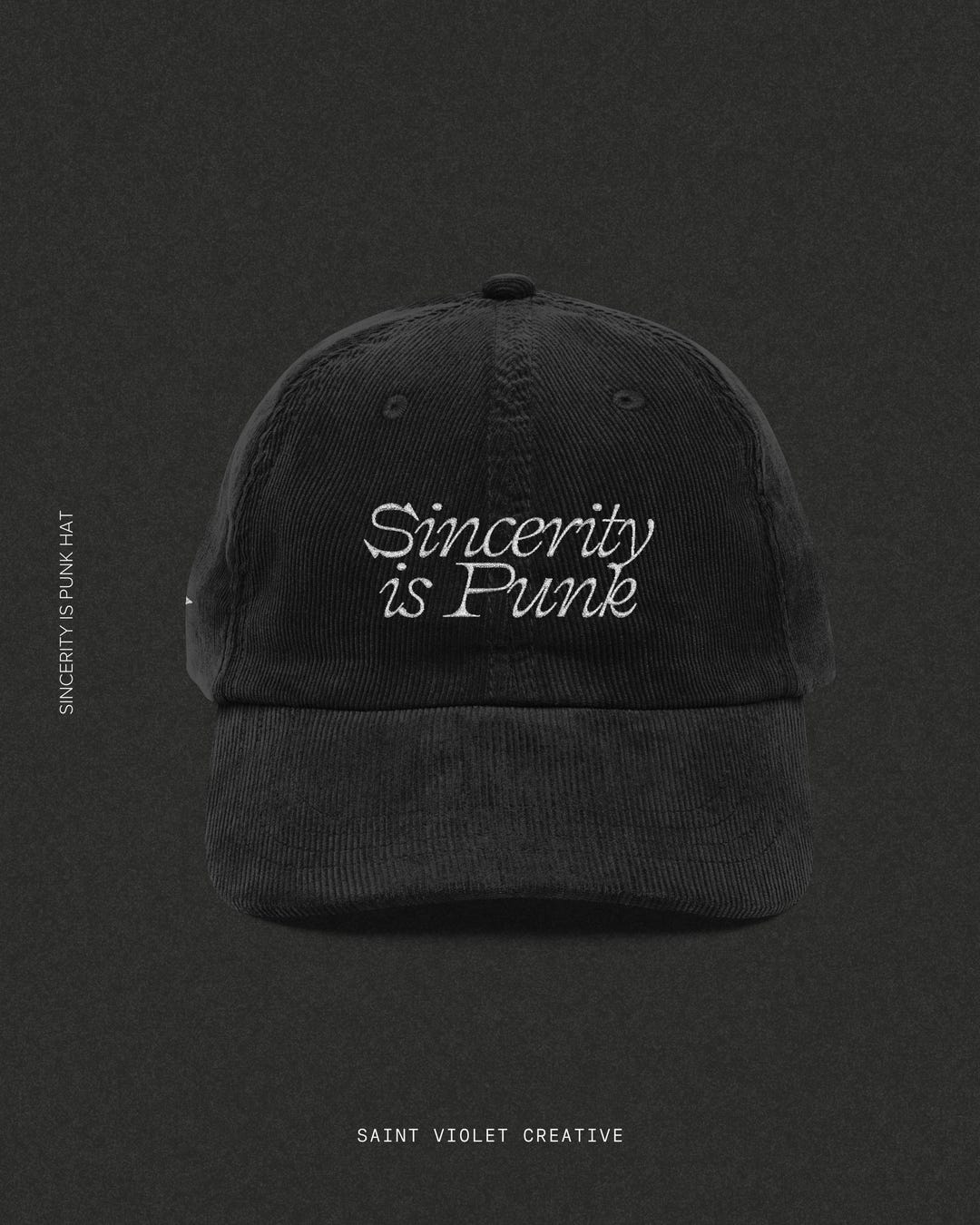Sincerity is Punk Corduroy Hat Embroidered Artist Hat Creative Gifts ...