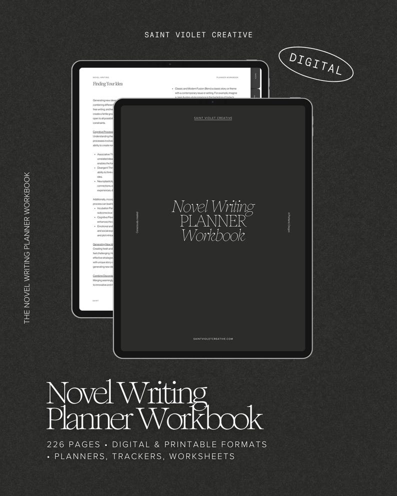 Novel Writing Digital Planner for Author Planner Plot a Novel Writer ...