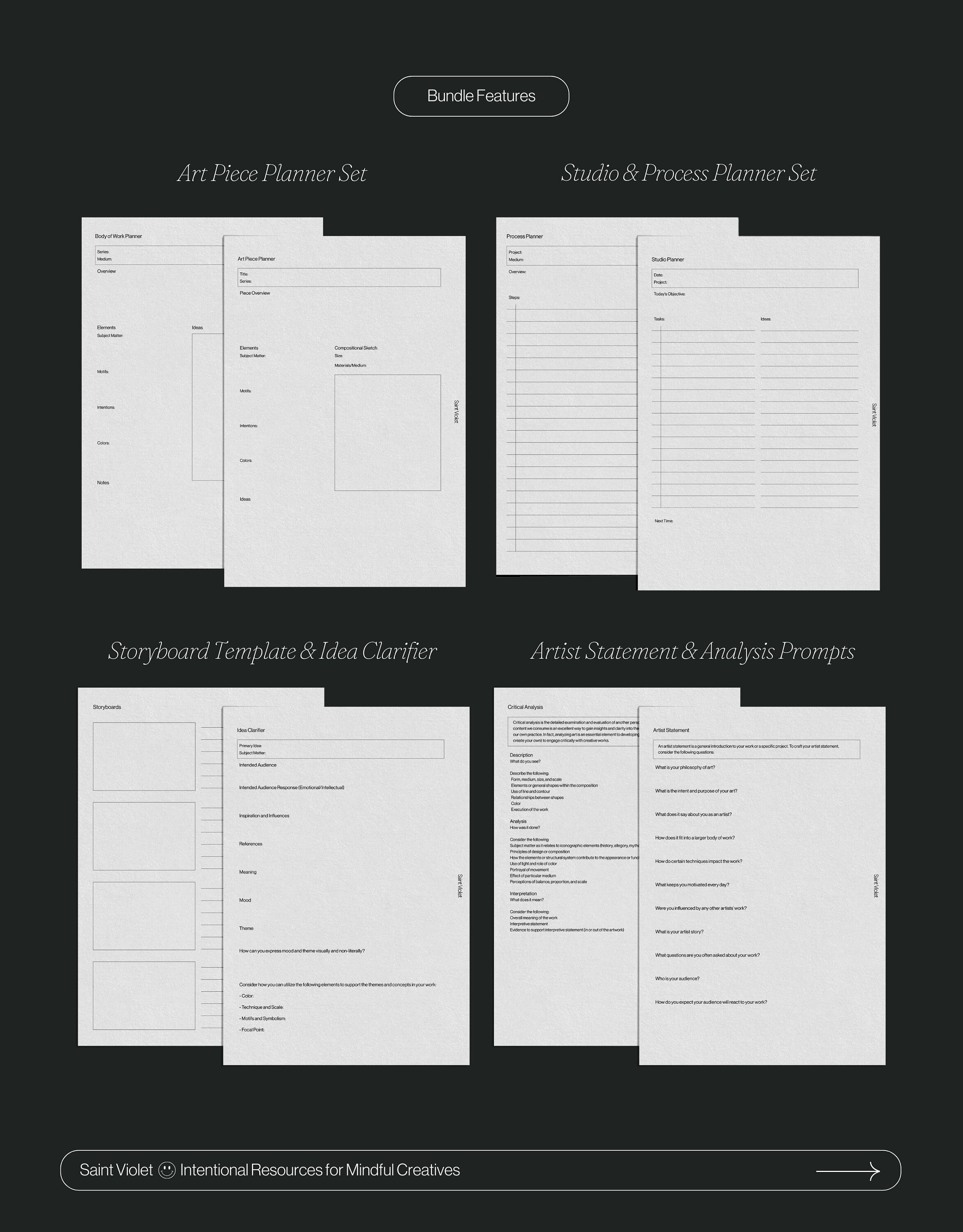 Creative Project Planner for Artists and Designers Planner Bundle ...
