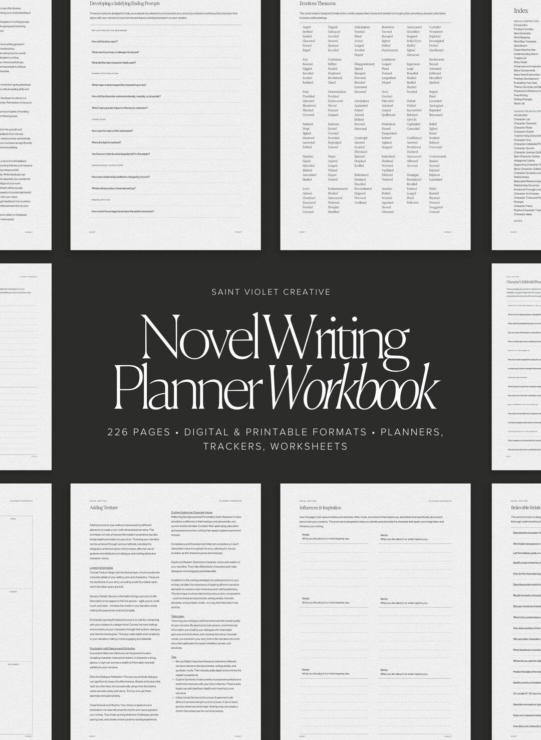Novel Writing Digital Planner for Author Planner Plot a Novel Writer ...