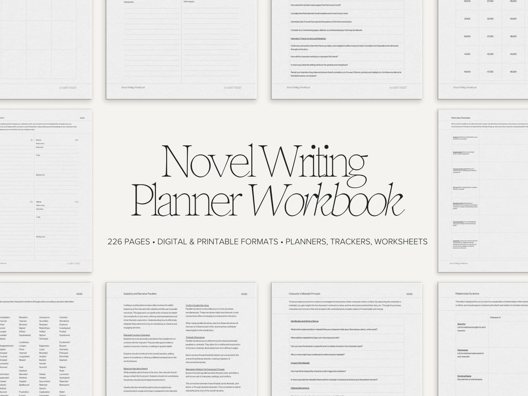 Novel Writing Digital Planner for Author Planner Plot a Novel Writer ...