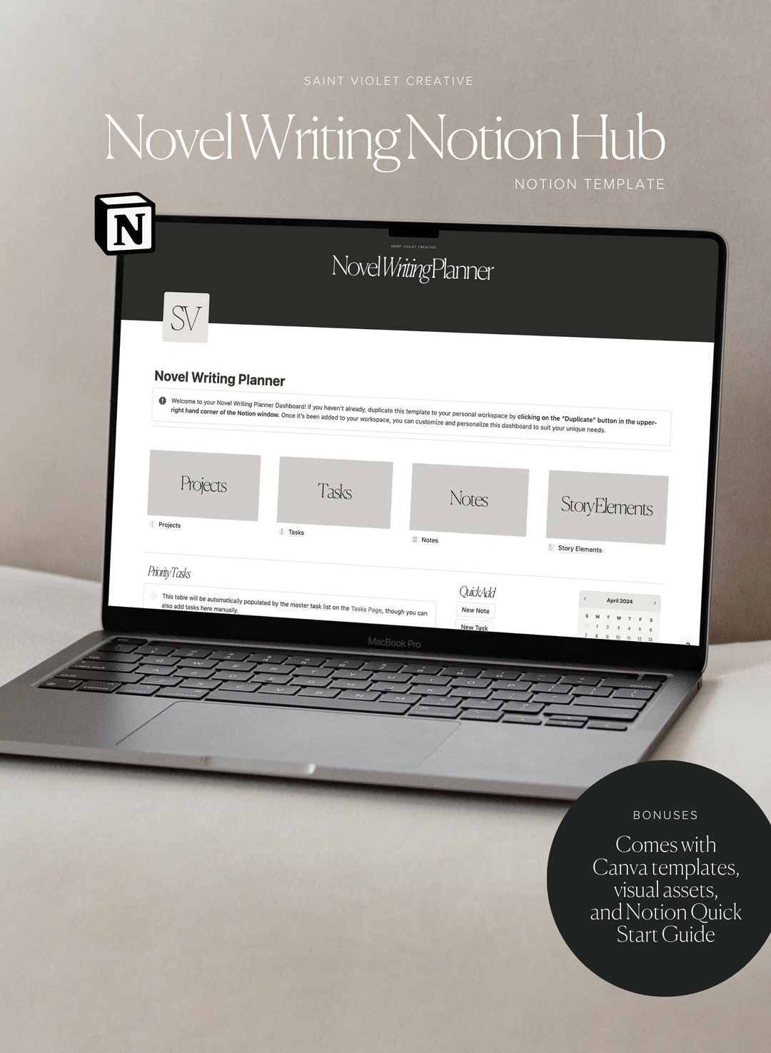 Novel Writing Notion Planner All-in-one Notion Template for Authors and ...