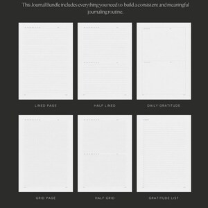 Printable Journal Pages Bundle Lined Half Lined Grid Daily Gratitude ...