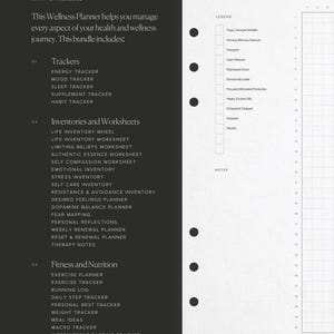 Printable Wellness Planner Bundle Health and Wellness Journal Mental ...