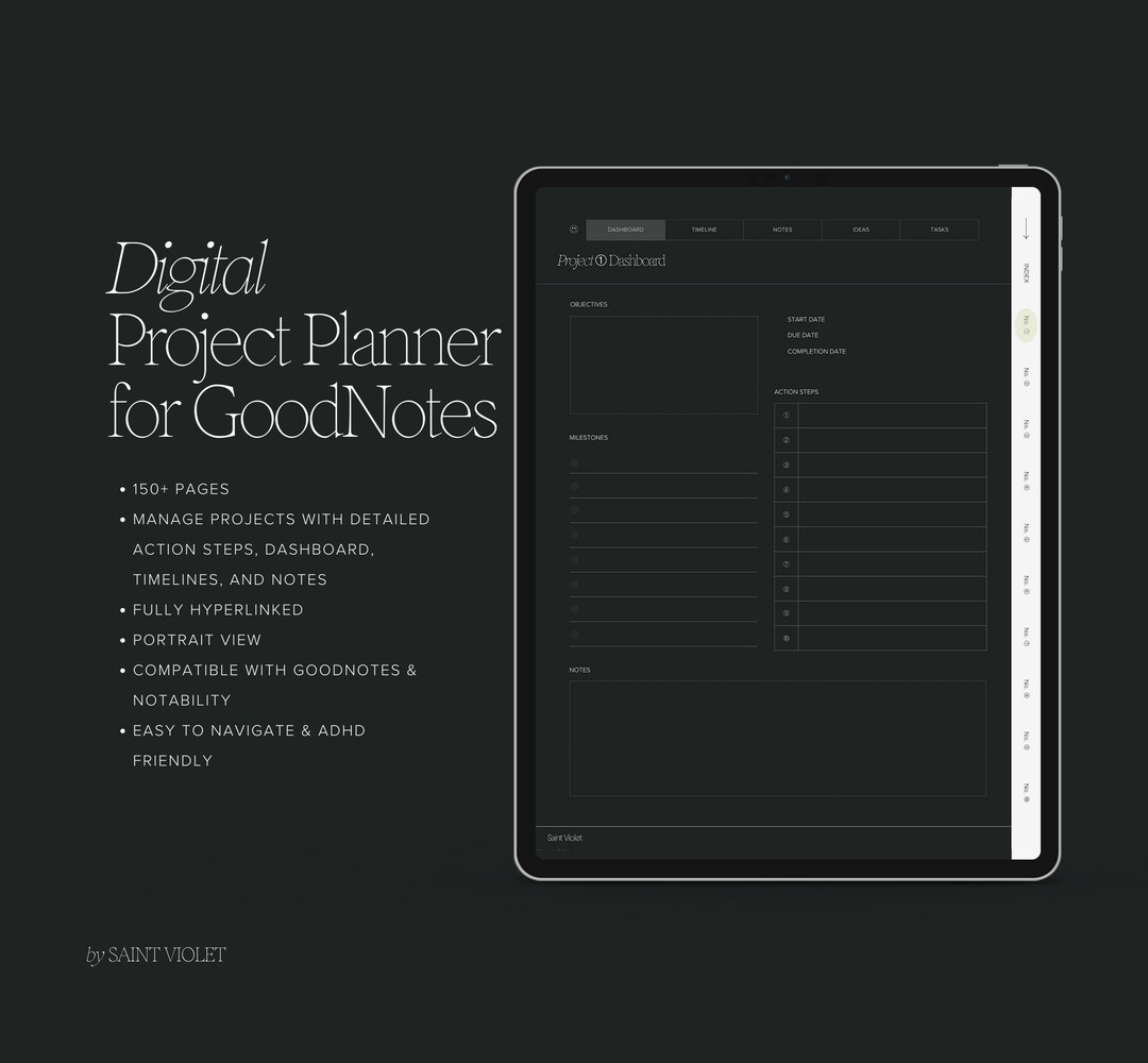 Digital Project Planner Digital Planner Goodnotes ADHD Digital Planner ...