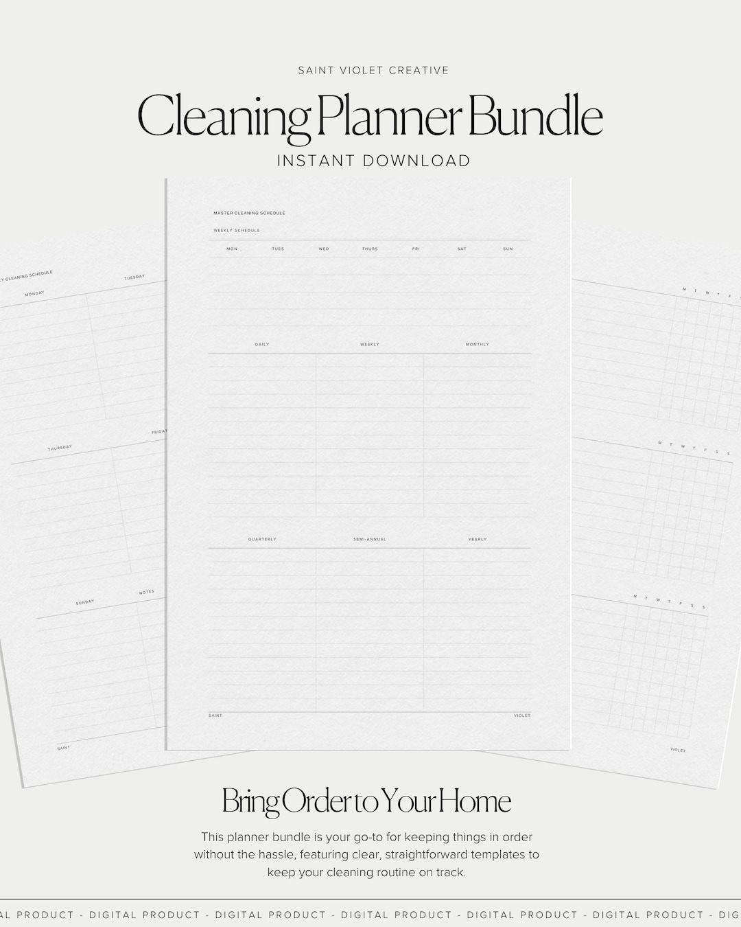 Minimalist Digital Planner Goodnotes Cleaning Planner Daily Weekly ...