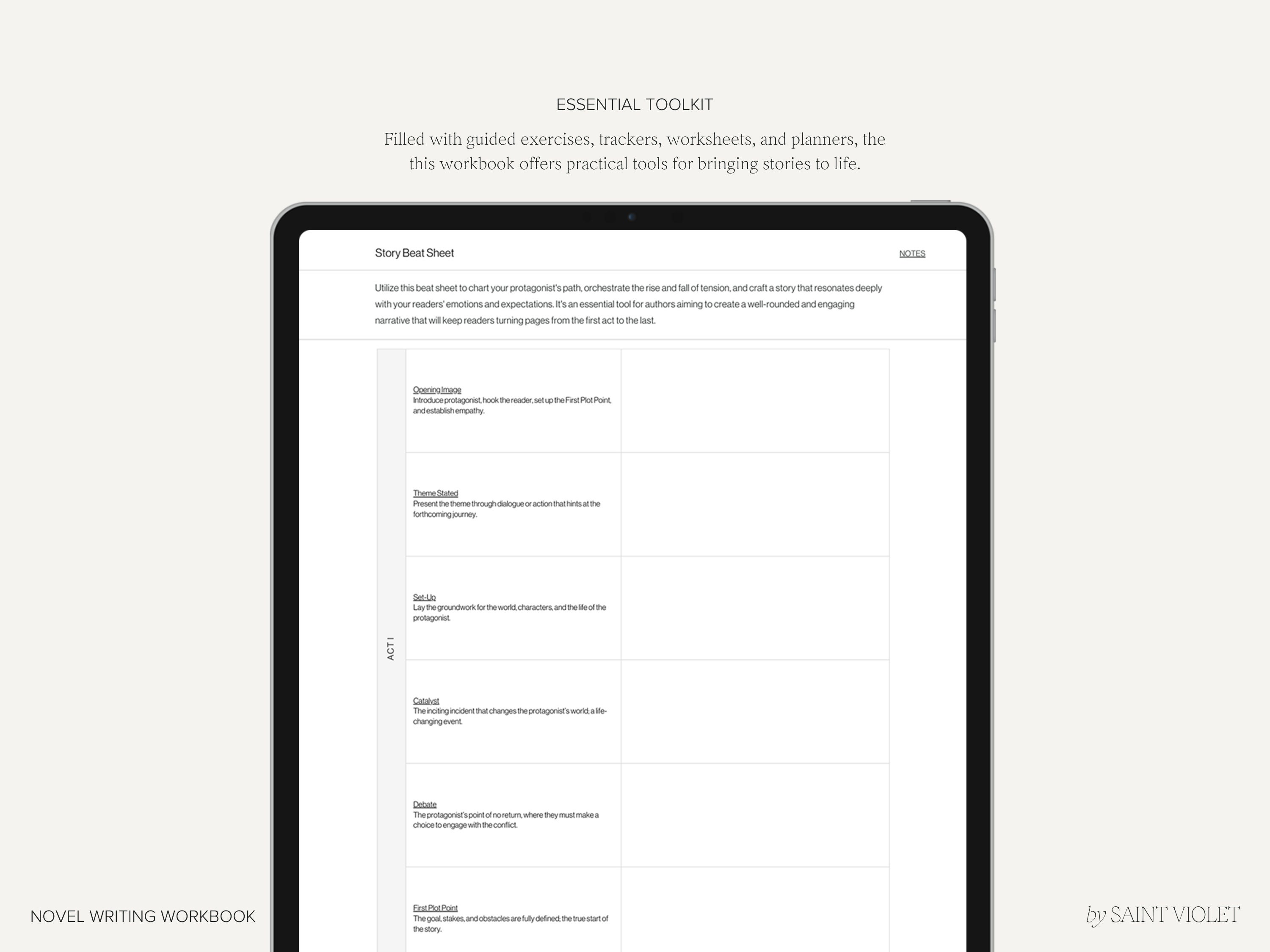 Novel Writing Digital Planner for Author Planner Plot a Novel Writer ...