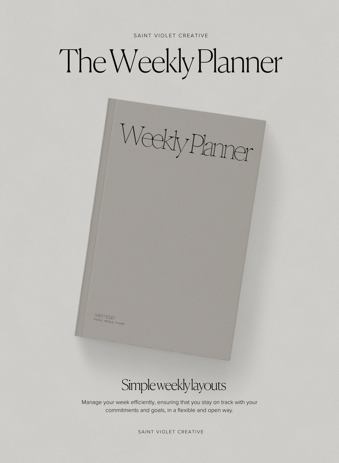 Undated Weekly Planner With Task List Annual Quarterly Weekly Layout ...