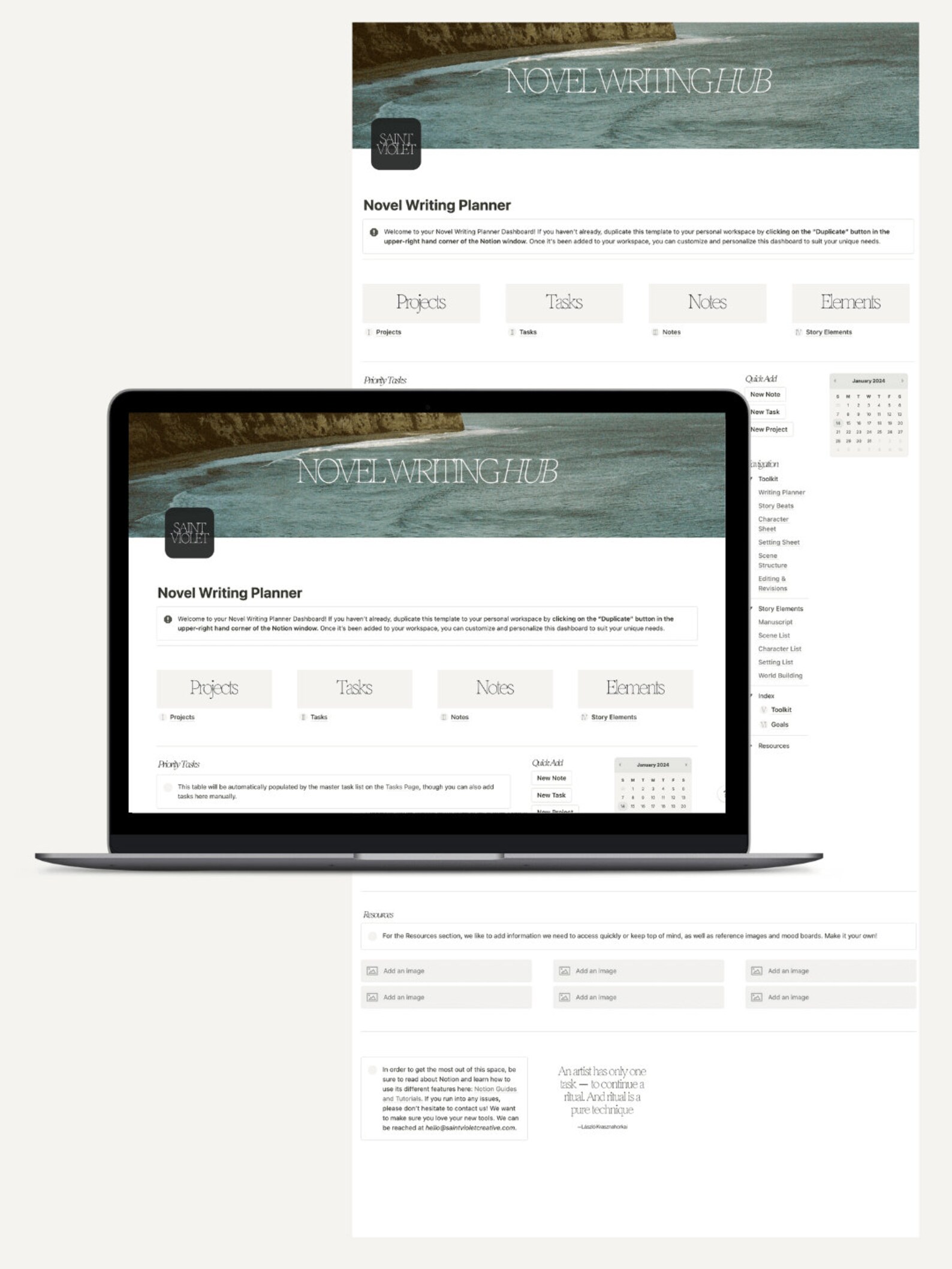 Novel Writing Notion Planner Notion Template for Authors Writers Novel ...