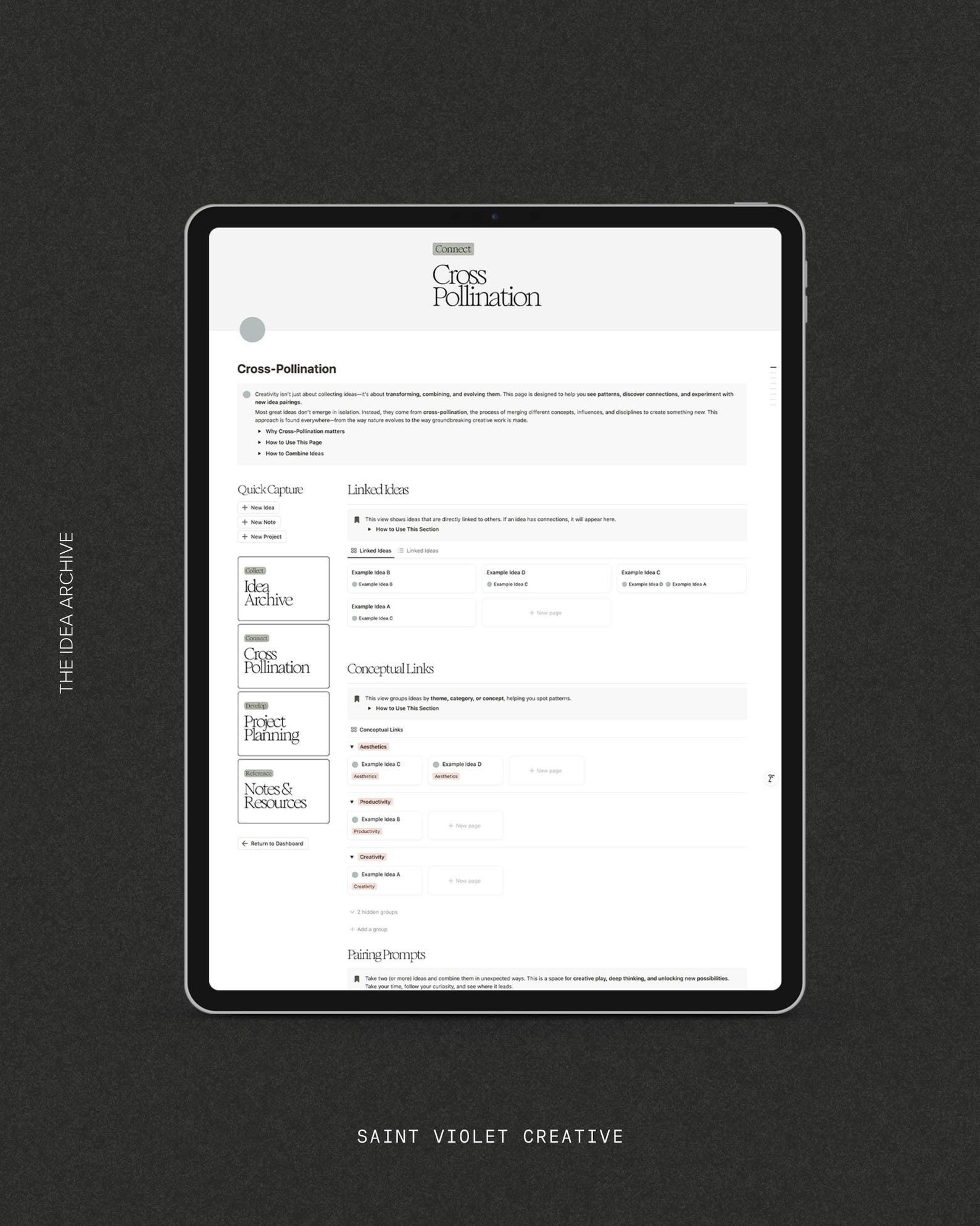 Project Planner Notion Template Digital Artist Writer Creative Notion ...