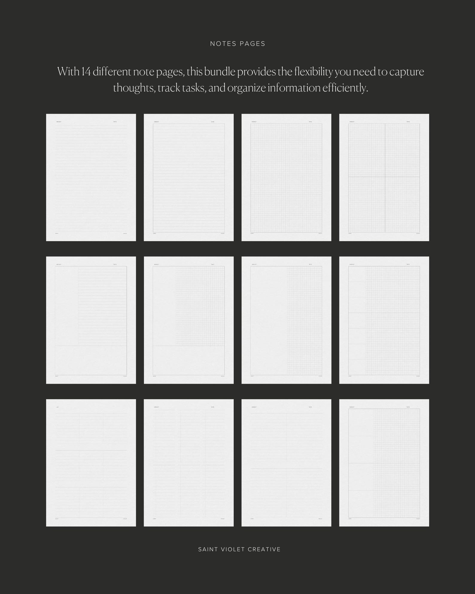 Printable Notes Bundle ADHD Planner A5 Inserts Cornell Notes Task ...