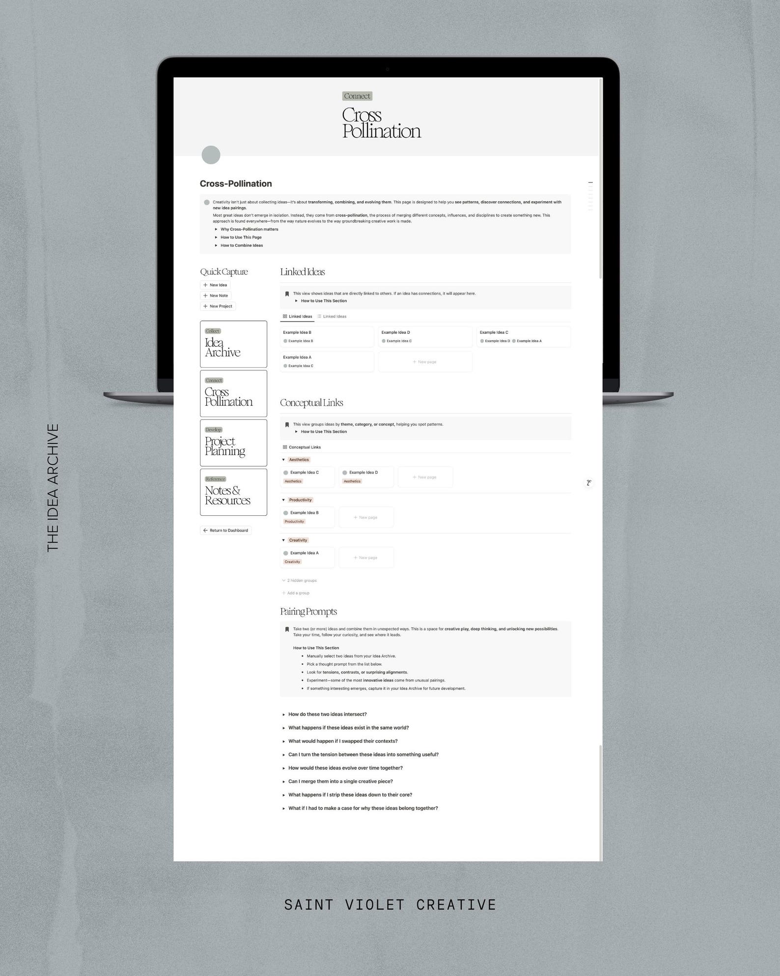 Project Planner Notion Template Digital Artist Writer Creative Notion ...