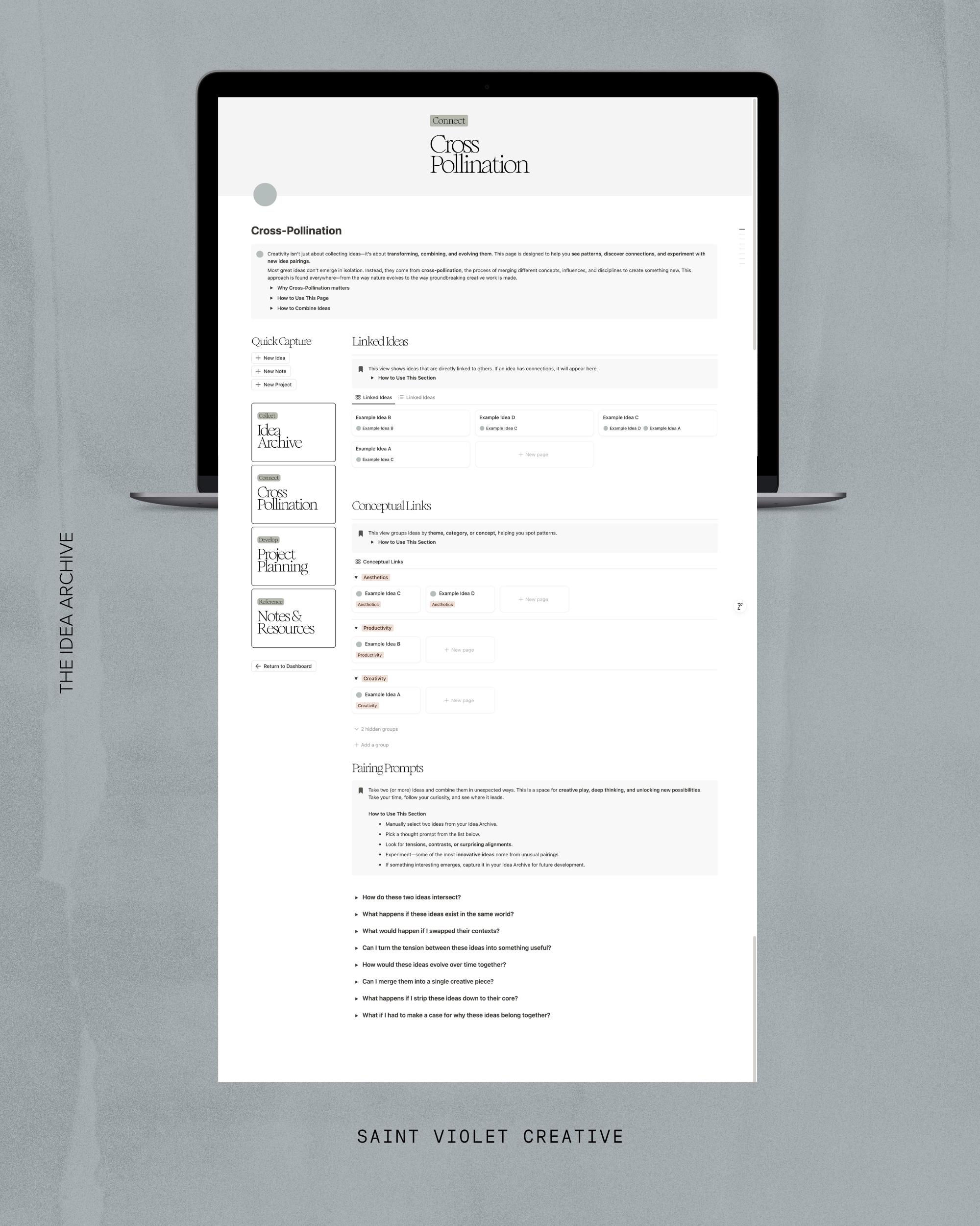 Project Planner Notion Template Digital Artist Writer Creative Notion ...