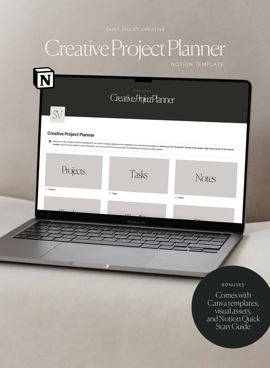 Creative Project Notion Planner Notion Template ADHD Notion Project ...