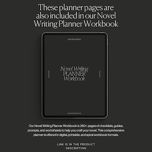 Novel Writing Editing Checklist Planner for Author Planner Plot a Novel ...