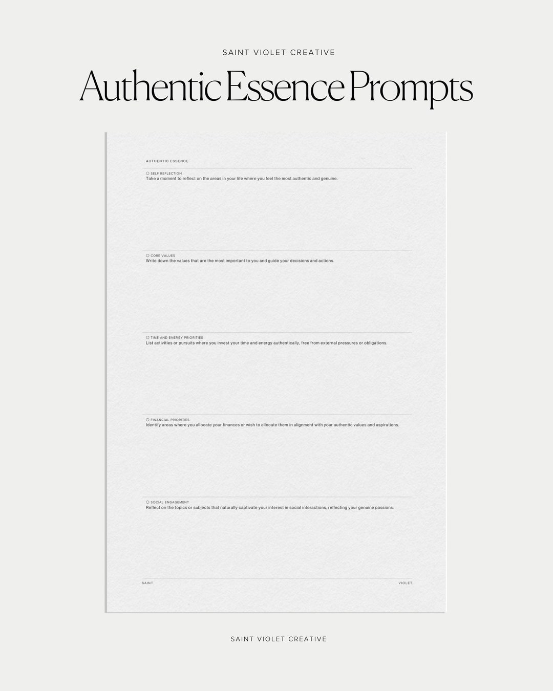 Authentic Essence Prompts Mental Health Planner CBT Wellness Journal ...
