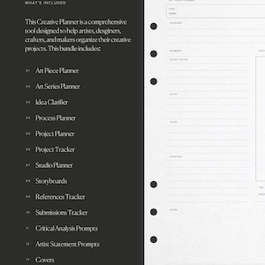 Creative Project Planner for Artists and Designers Planner Bundle ...