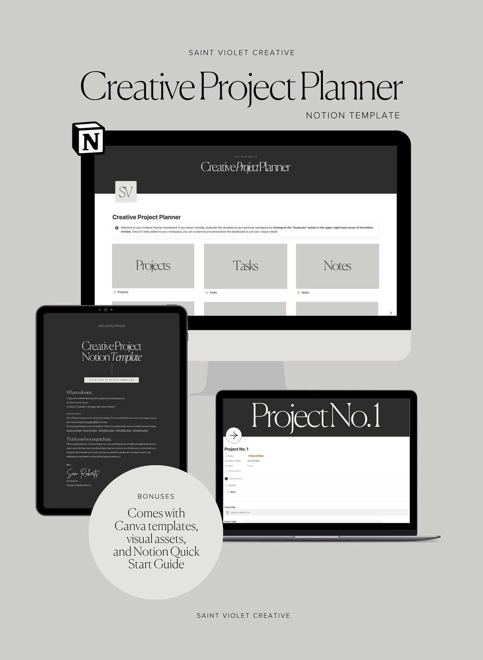 Creative Project Notion Planner Notion Template ADHD Notion Project ...