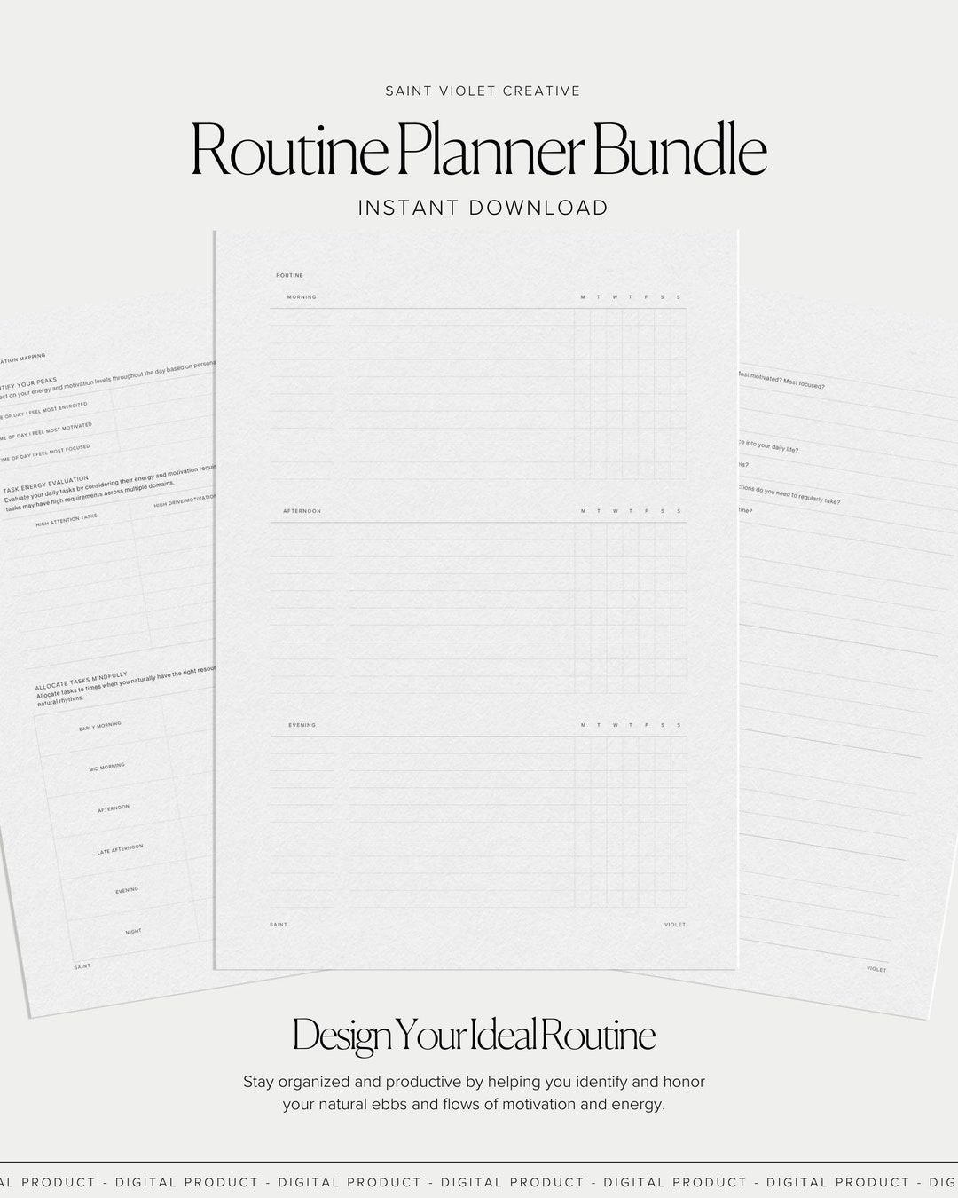Routine Planner Bundle Daily Routine Planner ADHD Planner Printable A5 ...